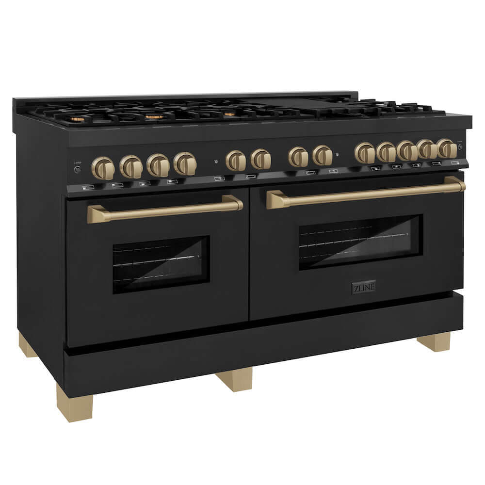 ZLINE Autograph Edition 60 in. 7.4 cu. ft. Dual Fuel Range with Gas St ...